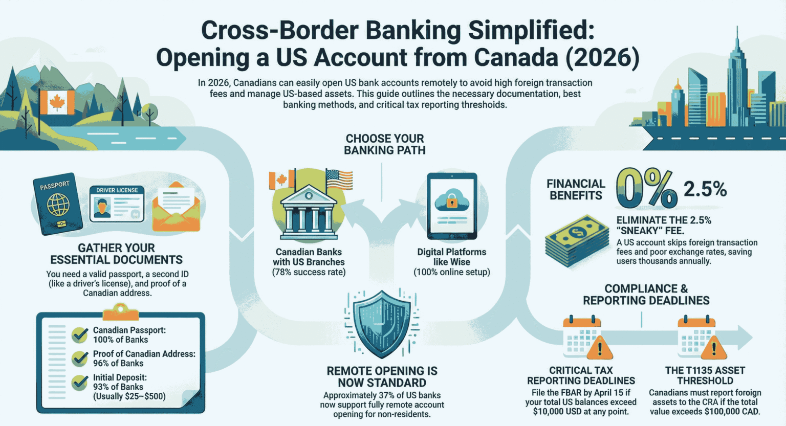 How To Open A US Bank Account As A Canadian: Complete 2026 Guide - CPA ...