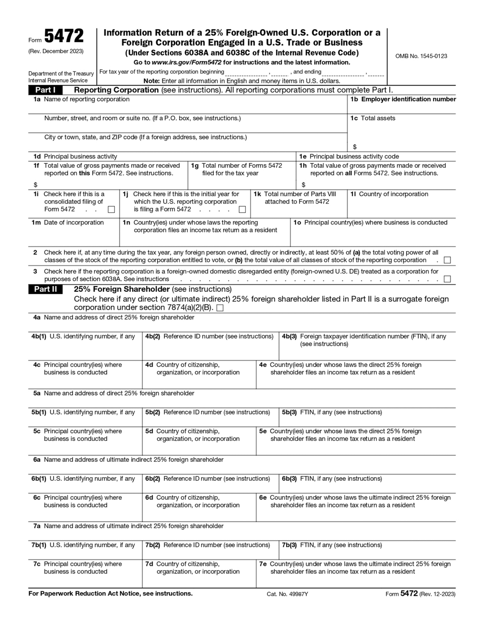 How To Fill Out Form 5472 – Step-by-Step Filing Guide - CPA Tax ...
