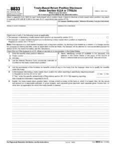 What Is IRS Form 8833? Step-by-Step Guide For Tax Treaty Benefits - CPA ...